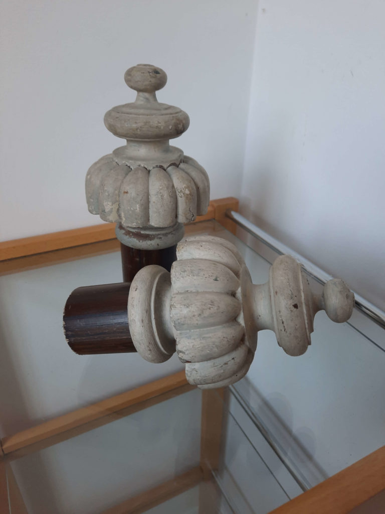Antique painted finials - Edward Harpley